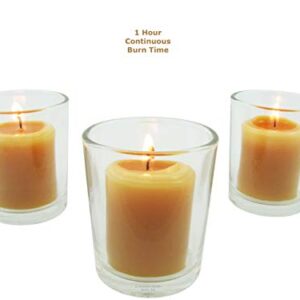 Beeswax Candle Works, 10-Hour Votives (Pack of 6) 100% USA Beeswax