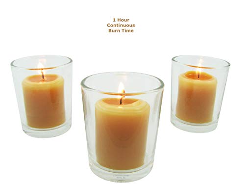 Beeswax Candle Works, 10-Hour Votives (Pack of 6) 100% USA Beeswax