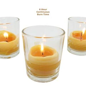 Beeswax Candle Works, 10-Hour Votives (Pack of 6) 100% USA Beeswax