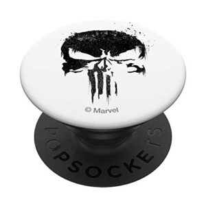 marvel the punisher black splatter skull logo (popsocket) popsockets popgrip: swappable grip for phones & tablets