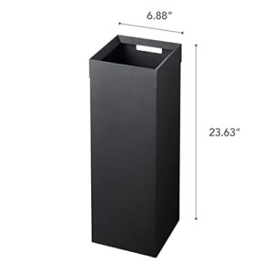 YAMAZAKI home 4489 Tall Trash Can-Modern Garbage Waste Basket with Handle, One Size, Black