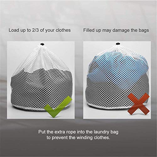 3 Pcs Commercial Mesh Laundry Bag - 20" x 28" - Sturdy white Mesh Material With Drawstring Closure. Ideal Machine Washable Mesh Laundry Bag For Factories, College, Dorm and Apartment Dwellers