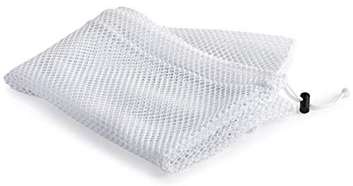 3 Pcs Commercial Mesh Laundry Bag - 20" x 28" - Sturdy white Mesh Material With Drawstring Closure. Ideal Machine Washable Mesh Laundry Bag For Factories, College, Dorm and Apartment Dwellers