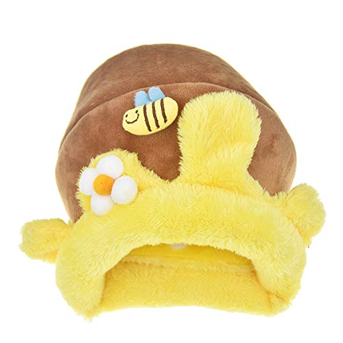 MuYaoPet Rabbit Guinea Pig Snuggle Sack Fleece Bed for Cage Small Animal Hamster Chinchilla Bed House for Squirrel Rat (L, Yellow Bee)