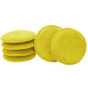 Mothers 156801 Yellow Microfiber Ultra Soft Applicator and Cleaning Pads (Six 5 Inch Pads)