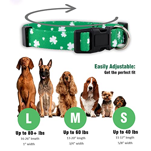 Native Pup St. Patrick's Day Dog Collars (Large, Lucky Shamrock)