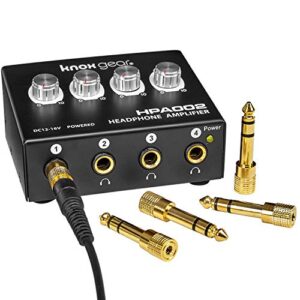 beyerdynamic DT 990 PRO 250 ohm Studio Headphones (Ninja Black, Limited Edition) with 4-Channel Headphone Amplifier Bundle (2 Items)