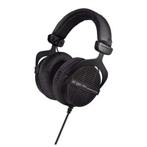 beyerdynamic DT 990 PRO 250 ohm Studio Headphones (Ninja Black, Limited Edition) with 4-Channel Headphone Amplifier Bundle (2 Items)