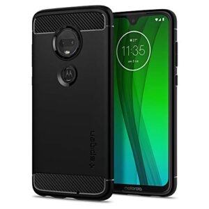 spigen rugged armor designed for moto g7 case/designed for moto g7 plus case (2019) - matte black