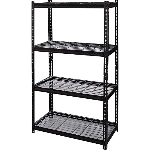 Lorell Wire Deck Shelving Storage Rack, Black