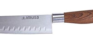 IMUSA USA 6" IMU-73055 Stainless Steel Santoku Knife with Woodlook Handle, Woodlok