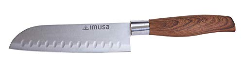 IMUSA USA 6" IMU-73055 Stainless Steel Santoku Knife with Woodlook Handle, Woodlok