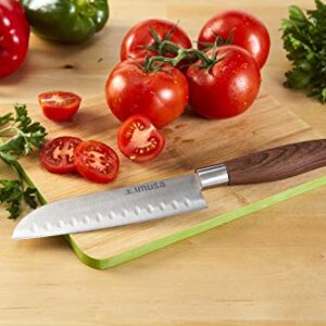 IMUSA USA 6" IMU-73055 Stainless Steel Santoku Knife with Woodlook Handle, Woodlok