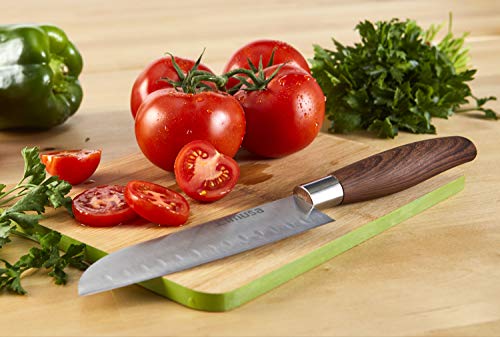 IMUSA USA 6" IMU-73055 Stainless Steel Santoku Knife with Woodlook Handle, Woodlok