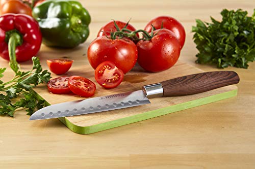 IMUSA USA 6" IMU-73055 Stainless Steel Santoku Knife with Woodlook Handle, Woodlok