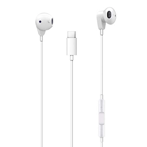 USB Type C Earphones Stereo Digital Wired Headphone with Mic, Compatible with Pixel 2/2XL, Huawei P20 and iPad Pro 2018