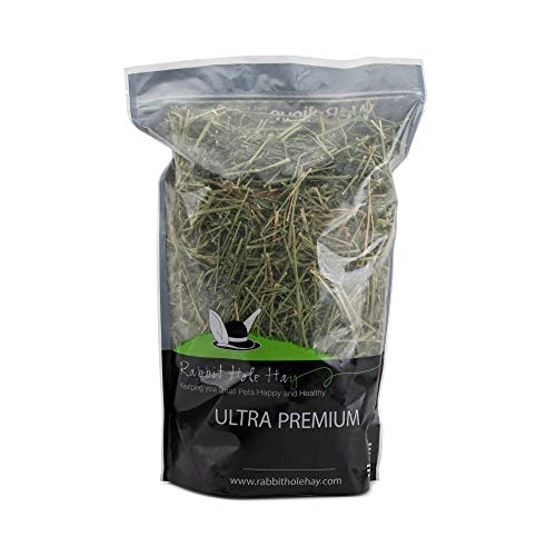 Rabbit Hole Hay Ultra Premium, Hand Packed Alfalfa for Your Small Pet Rabbit, Chinchilla, or Guinea Pig (24oz)