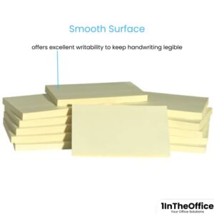 1InTheOffice Large Sticky Notes 3x5, Self-Stick Note Pads, Sticky Notes 3x5, , Yellow, 100-Sheet, 12/Pack