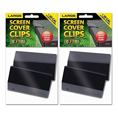 Exo Terra 2 Pack of Terrarium Screen Cover Clips, Small, for Aquariums and Glass Tanks