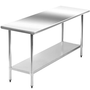 24 x 60 inch stainless steel work table kitchen work table scratch resistent commercial work table metal table with adjustable table foot for kitchen home restaurant