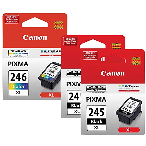 Canon CL-246XL Color Ink Cartridge & Two PG-245XL Black Cartridge Fine Ink Cartridge