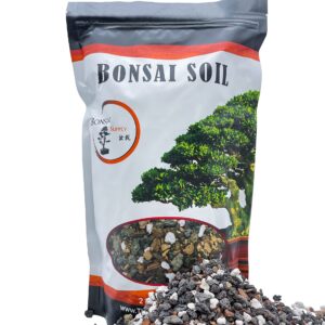 Bonsai Soil All Purpose Mix | Fast Draining Pre Blend Plant | Pumice, Lava, Calcined Clay and Pine Bark ● Potting Pre Mixed Bonsai Plant Soil Mixture by The Bonsai Supply (2 Quart Bag)