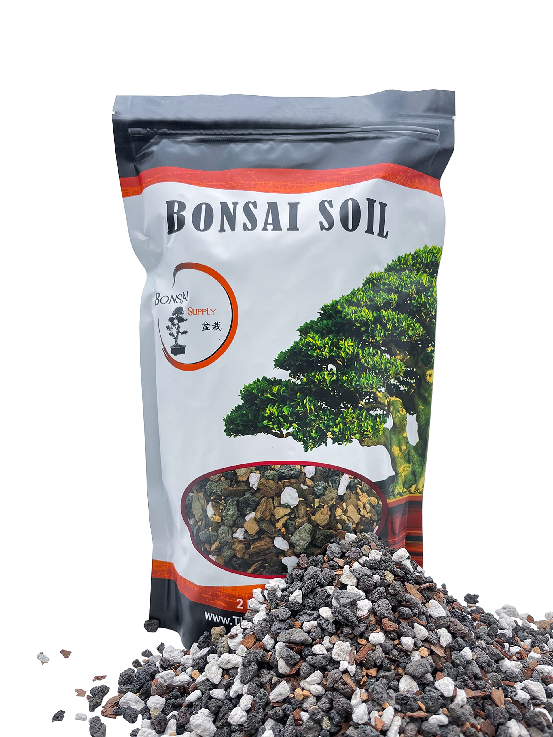 Bonsai Soil All Purpose Mix | Fast Draining Pre Blend Plant | Pumice, Lava, Calcined Clay and Pine Bark ● Potting Pre Mixed Bonsai Plant Soil Mixture by The Bonsai Supply (2 Quart Bag)