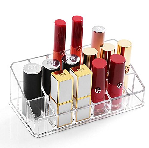 Weiai Lipstick Holder 18 Spaces Lipgloss Organizer, 3 Rows - Multi Level, Makeup Holder & Cosmetics Storage Display