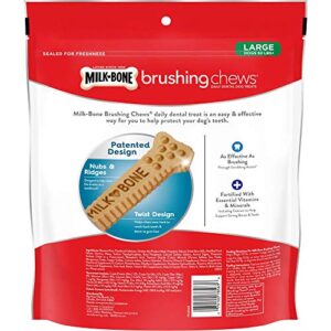 Milk-Bone Brushing Chews Daily Dental Dog Treats, Large, 25 Count