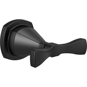 delta faucet stryke double towel hook, matte black, bathroom accessories, 77638-bl