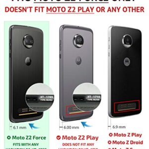 Casewe – Motorola Moto Z2 Force Flexible TPU Protective Bumper Case Cover/Compatible with Moto Mods - Black & Clear