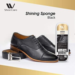 W Shoe Care Premium Quality Black Shoe Shine Sponge,Shining Luxury Leather, 11ml