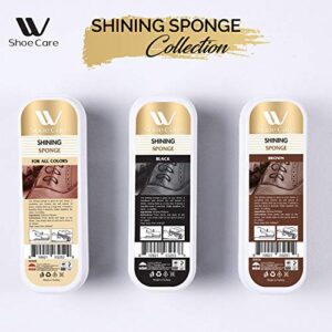 W Shoe Care Premium Quality Black Shoe Shine Sponge,Shining Luxury Leather, 11ml