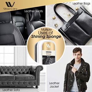 W Shoe Care Premium Quality Black Shoe Shine Sponge,Shining Luxury Leather, 11ml