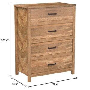 Sauder Cannery Bridge 4-Drawer Chest, L: 31.26" x W: 17.56" x H: 41.5", Sindoori Mango finish