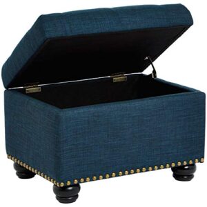 first hill fhw storage ottoman, blue linen