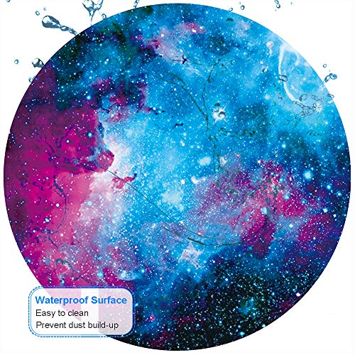 BOSOBO Mouse Pad, Round Nebula Galaxy Mouse Pad, Personalized Designs, Dual Stitched Edges, Anti-Slip Rubber Base, Customized Mousepad for Women Girls Office Computer Laptop Travel, 7.9 x 7.9 Inch