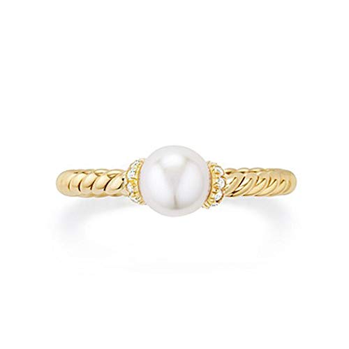 888 Easy Shop Gorgeous Wedding Ring for Women 18k Yellow Gold White Pearl (7)