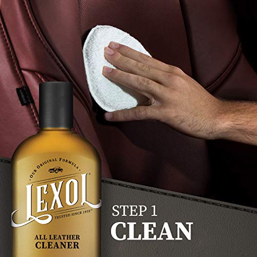 Lexol Leather Care Kit Conditioner and Cleaner, Use on Car Leather, Furniture, Shoes, Bags and Accessories, Trusted Leather Care Since 1933, Quick & Easy 2-Step Regimen, 16.9 oz Bottles Plus 2 Sponges,Black