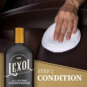 Lexol Leather Care Kit Conditioner and Cleaner, Use on Car Leather, Furniture, Shoes, Bags and Accessories, Trusted Leather Care Since 1933, Quick & Easy 2-Step Regimen, 16.9 oz Bottles Plus 2 Sponges,Black