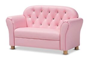 baxton studio loveseats, pink