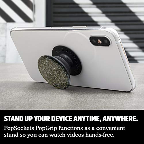 PopSockets: PopGrip with Swappable Top for Phones & Tablets - Glitter Black