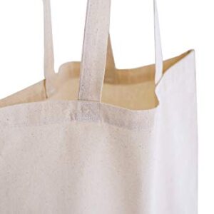 12 Pack Canvas Tote Bags Bulk Plain Fabric for Crafts, DIY, Vinyl, Shopping, Groceries (Natural Color, 15x16)