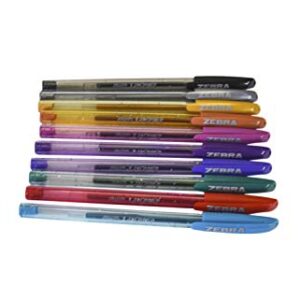 Zebra Pen Doodlerz Gel Stick Pen, Bold Point, 1.0mm, Assorted Glitter Colors, 10 Pack