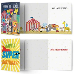 Tiny Expressions - 10 Kids Birthday Cards with Inside Messages and Envelopes