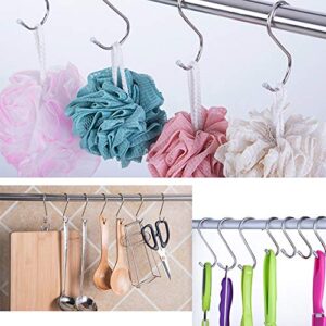 Enenes 20 Pack Heavy Duty S Shape Hooks S Stainless Hanging Hangers with Protect Cap for Kitchen, Balcony, Bathroom, Bedroom(Large Size-5.51x1.77 inch)