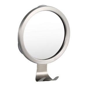 ettori shower mirror fogless for shaving with razor holder, powerful lock suction fogless mirror for shower