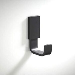 Flybath Coat Hook Brass Robe Towel Hooks Contemporary Style Matte Black Finish Wall Mounted - 5 Pack