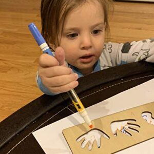 Bodima Educational Wood Handwriting Stencil Set | Easy-to-Use Writing Guide for Kids & Preschoolers | Letters & Number Stencils for More Convenient Handling & Tracing | Reusable Boards (Shapes)