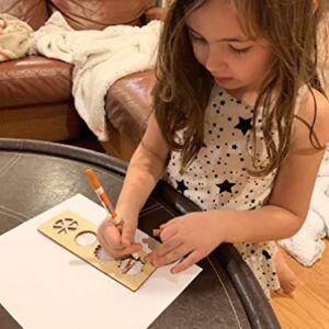 Bodima Educational Wood Handwriting Stencil Set | Easy-to-Use Writing Guide for Kids & Preschoolers | Letters & Number Stencils for More Convenient Handling & Tracing | Reusable Boards (Shapes)